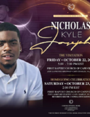 Mr. Nicholas Kyle Joseph - 2021 - Cornish & Holland Funeral Home