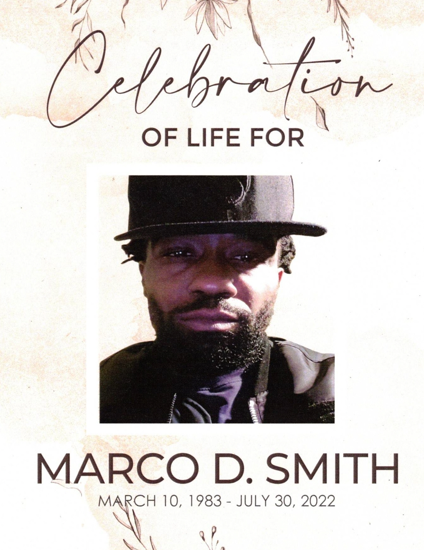 Marco D Smith - 2022 - Grace Memorial Funeral