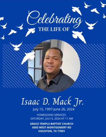 Isaac Duane Mack, Jr. Obituary - 2024 - All Families Mortuary