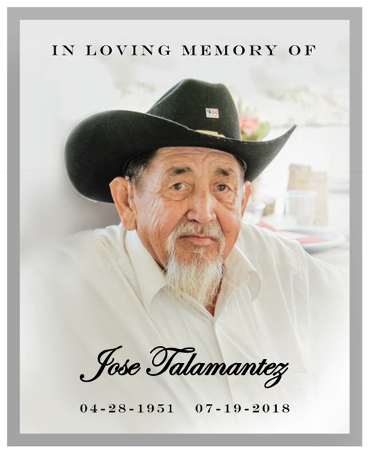 Jose P. Talamantez - 2018 - Bowman Funeral Directors