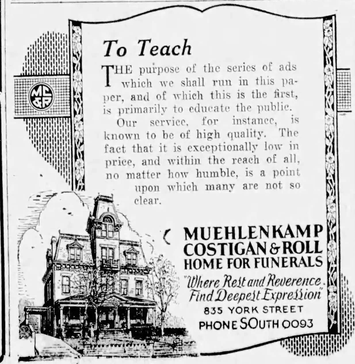 History | Dobbling, Muehlenkamp-Erschell Funeral Home